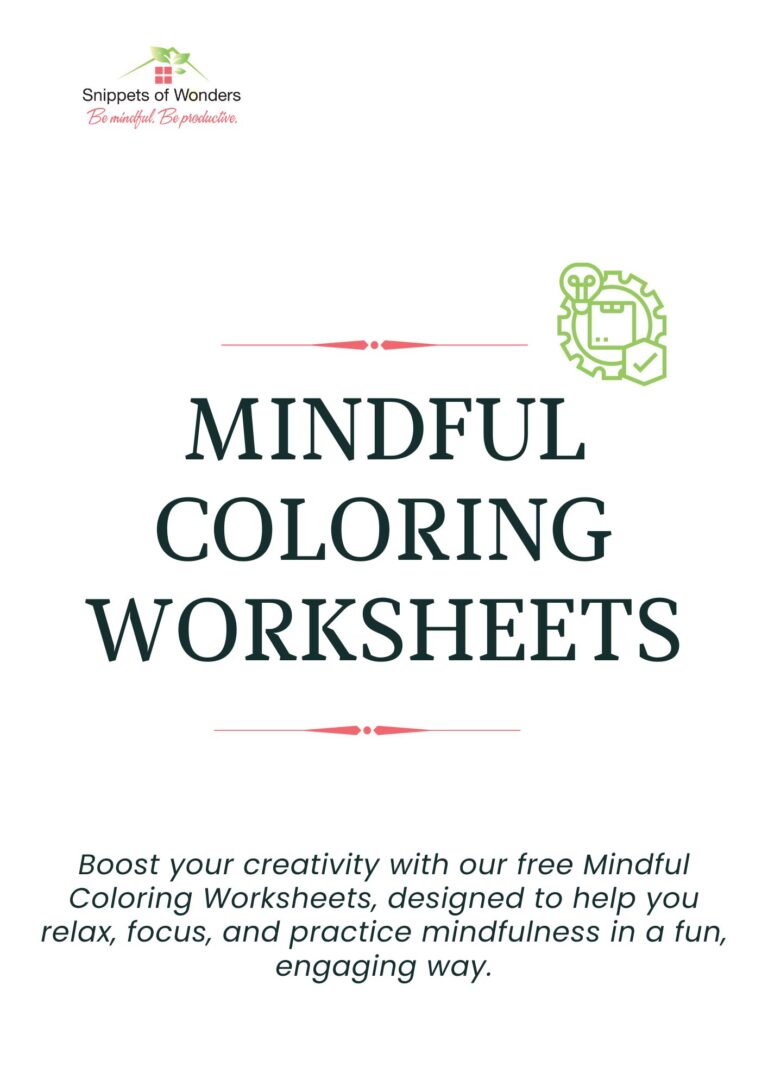 Mindful Coloring Worksheets - Snippets of Wonders